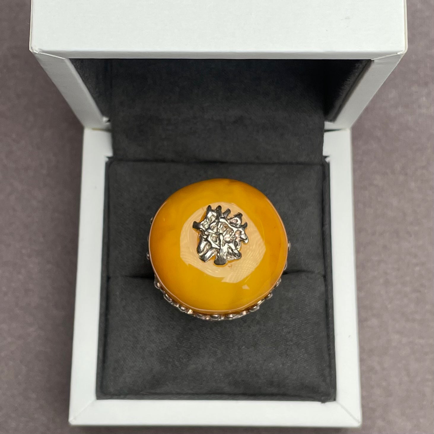 AMBER SILVER RING 17 G – ambersmilerosaries